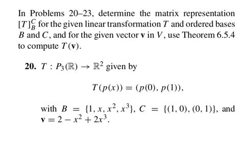 Solved In Problems 2023 Determine The Matrix Chegg Com