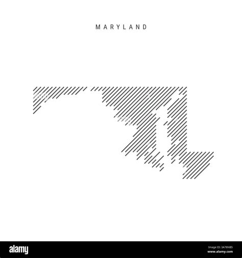 Maryland Map From Pattern Of Black Slanted Parallel Lines Us State Map With Gray Diagonal Lines