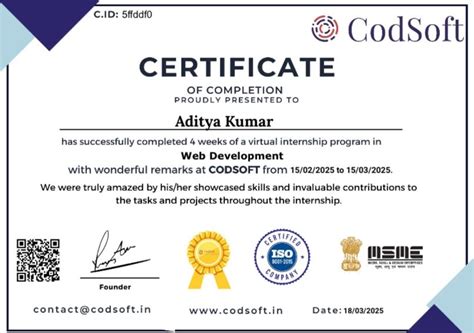Hey Webdevelopment Internship Learningjourney Techskills Codsoft Aditya Kumar