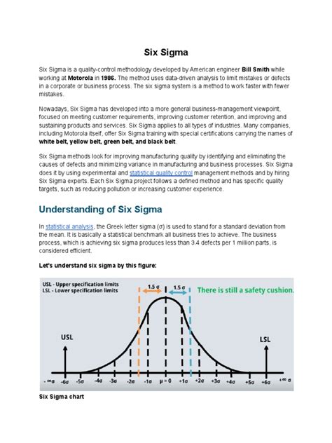 Six Sigma Pdf Six Sigma Standard Deviation