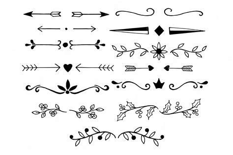 Premium Vector Set Of Hand Drawn Vignettes Text Dividers