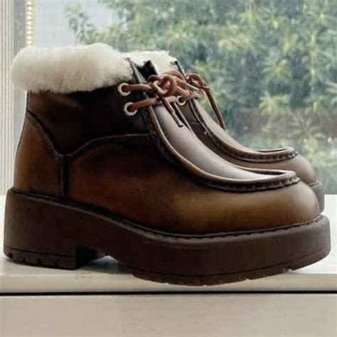 Купить Зимние кожаные ботильоны Miu Miu Fume Premium качества по цене от 18 900 р в Москве по