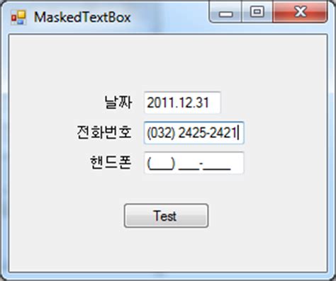 MaskedTextBox C 프로그래밍 배우기 Learn C Programming