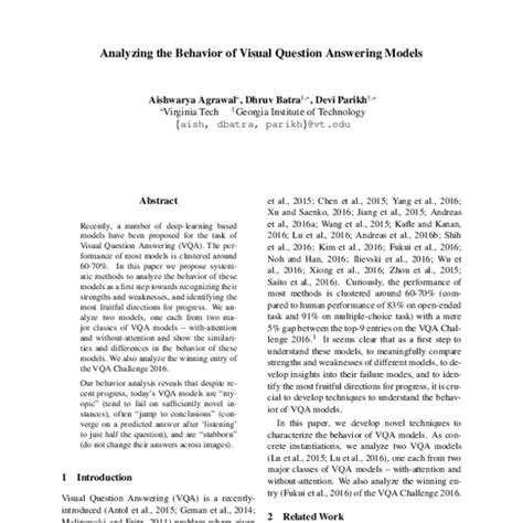 Analyzing The Behavior Of Visual Question Answering Models Acl Anthology