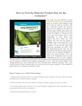 PPT How To Find My Webroot Product Key On My Computer PowerPoint Presentation ID 11719502