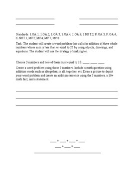 Create A Word Problem By Debraaa TPT