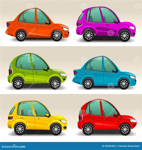 Vetor Colorido Dos Carros Dos Desenhos Animados Ilustração Do Vetor