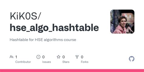 Github Kik0shsealgohashtable Hashtable For Hse Algorithms Course