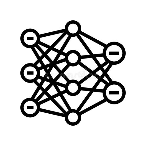 Neural Network Ai Integration Line Icon Vector Illustration Stock