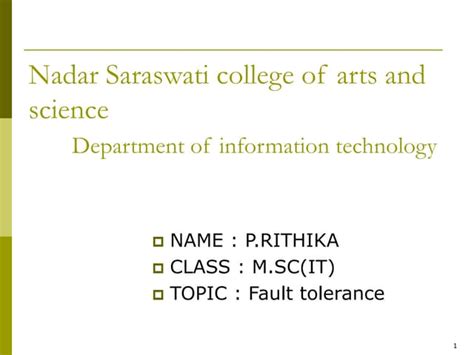Fault Tolerance1pptx