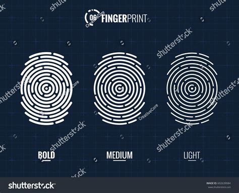Vector Fingerprint Icons Set Isolated Scifi Stock Vector Royalty Free 602639084 Shutterstock