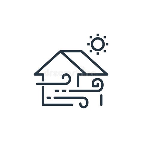 Ventilation Vector Icon Isolated On White Background Outline Thin Line Ventilation Icon For