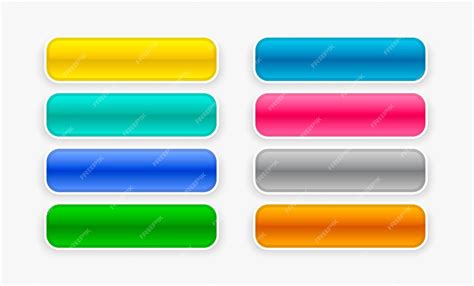 Free Vector Collection Of Blank Web App Button Sign In Different Colors