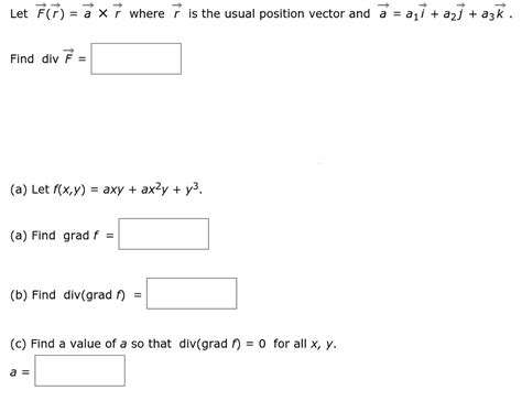 solved let f r a × r where r is the usual position vector