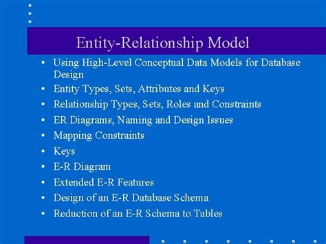EntityRelationship Model Using HighLevel Conceptual Data Models For