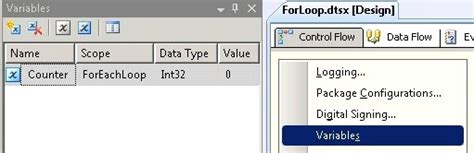 Microsoft SQL Server Integration Services How To Configure A For Loop Container