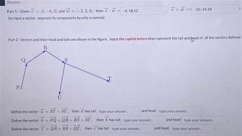 Solved 20 Points Part 1 Given To Input A Vector Separate