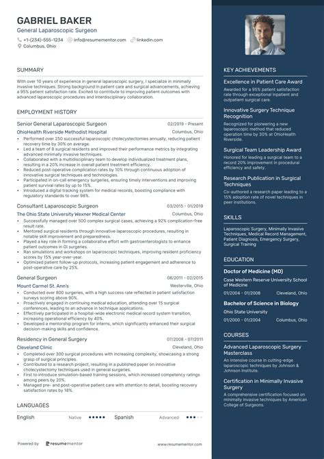 Surgeon Resume Example Free To Edit Ats Friendly Pdf 2025