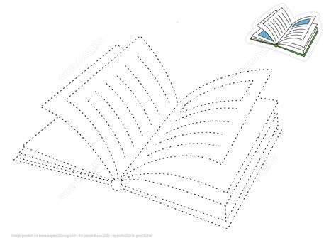 Learn To Draw A Book By Tracing Lines Free Printable Puzzle Games