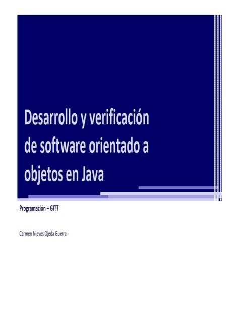T2 S1 Desarrollo Y Verificación De Software Orientada A Objetos En Java Pdf Java Lenguaje