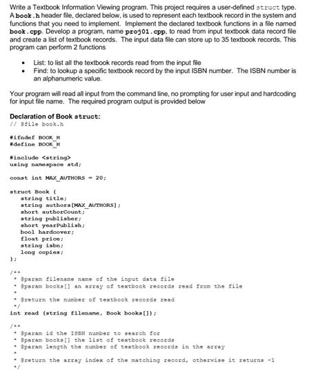 Solved Write A Textbook Information Viewing Program This