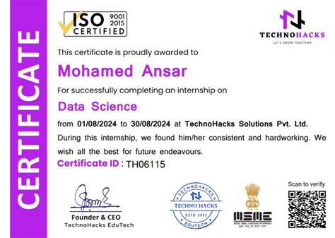 Internship Datascience Careergrowth Techjourney Mmohamed Ansar