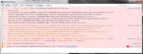 investigate missing host permission for the tab · issue 2978