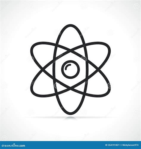 Atom Line Icon Chemical Element Vector Illustration Isolated On White Corpuscle Outline Style