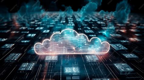 Premium Photo Cloud Computing For Digital Storage And Transfer Big Data On Internetfuturistic