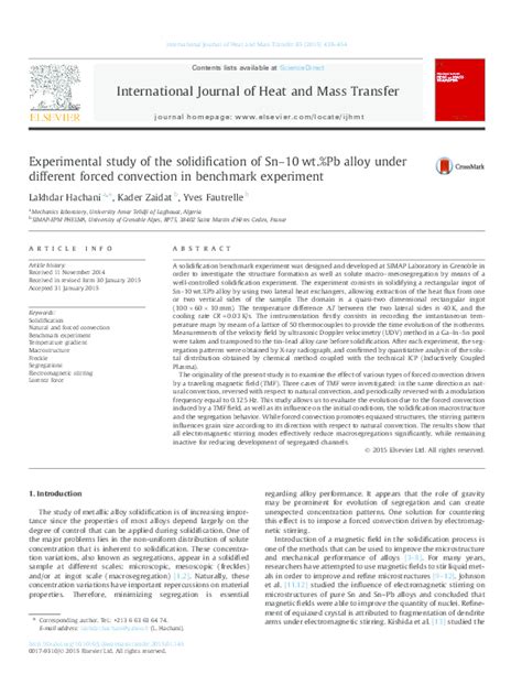 Pdf Influence Of Forcednatural Convection On Segregation During The Directional