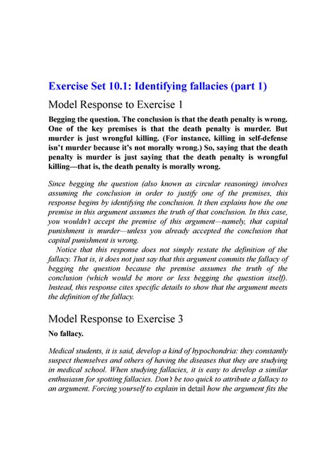 Answers Fallacies Dit Is Voor Het Onderdeel Engels Enkel Oefeningen Plus De Antwoorden