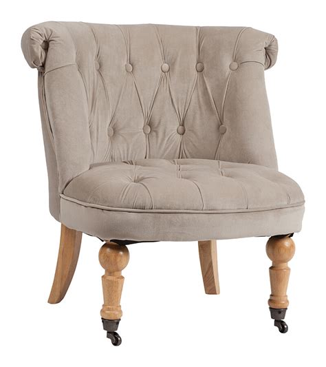 Кресло маленькое серо-бежевое со стяжкой Amelie French Country Chair ...