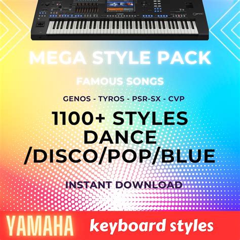 Mega Styles Yamaha Song Styles Arranger Keyboard Yamaha Synthesizer