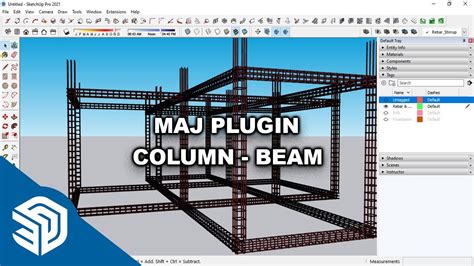 SketchUp 2021 MAJ Plugin Column And Beam Reinforcement Details YouTube