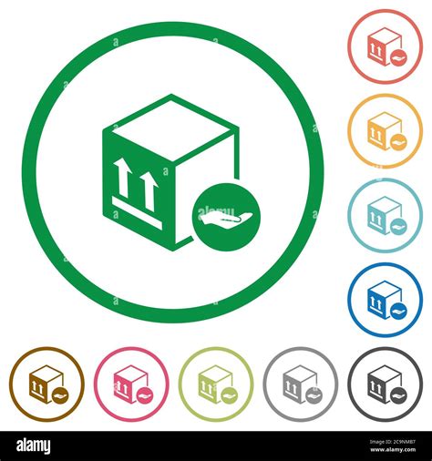 Package Insurance Flat Color Icons In Round Outlines On White Background Stock Vector Image