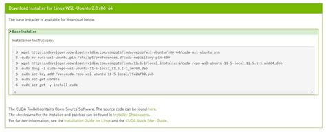 Windows1011 Wsl2 安装nvidia Cuda驱动 哔哩哔哩