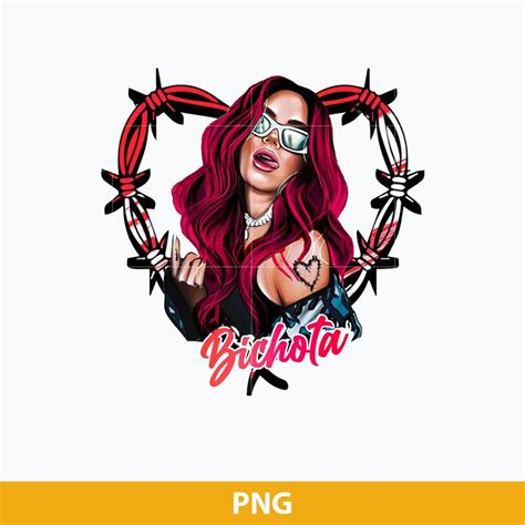 Karol G Red Hair Png Heart Tattoo Png Hand Drawn Karol G Bichota Red