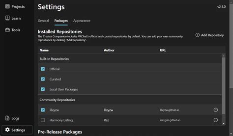 Community Repositories Vrchat Creator Companion