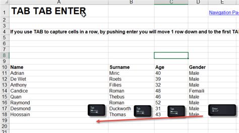 Quick Entry Of Rows Of Data • Online Excel Za