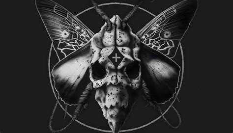 Premium Photo Skull That Forms A Moth Terrifying Illustration