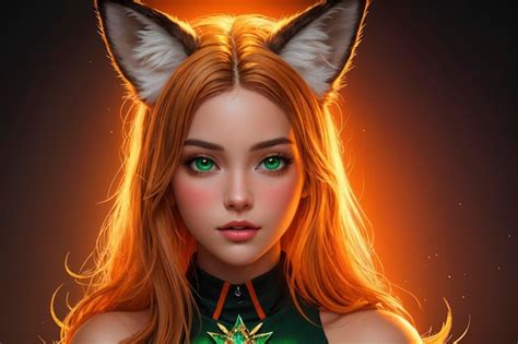 Premium Ai Image A Fluffy Fox Girl With A Stunning Hairstyle