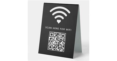 Wifi Qr Code Scan To Connect Self Adhesive Table Tent Sign Zazzle