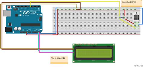 Fritzing Project Temp Humidity Sensor With Lcd I2C