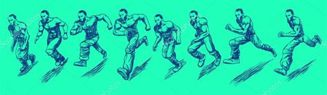 Running Man In Animation Sequence Frame Loops Stock Vector Manas