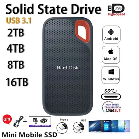 Внешний жесткий диск 2 ТБ SSD Type-C USB 3.1 M.2 для Xiaomi | AliExpress