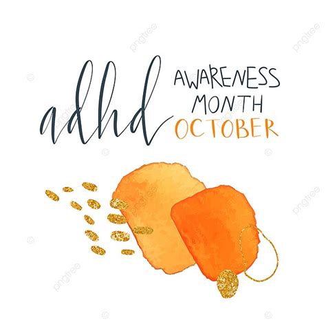 Adhd 주의력 결핍 과잉 행동 장애 인식의 달 10월 배너 템플릿 필기 브러시 레터링 템플릿 Psd 다운로드 디자인 자료 다운로드