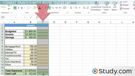 How To Use The Format Painter In Excel Lesson Study