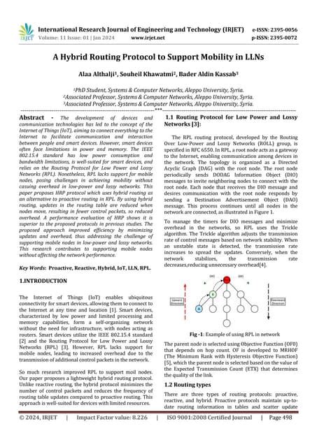 A Hybrid Routing Protocol To Support Mobility In Llns Pdf