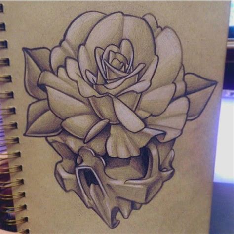 New School Rose Tattoo Design