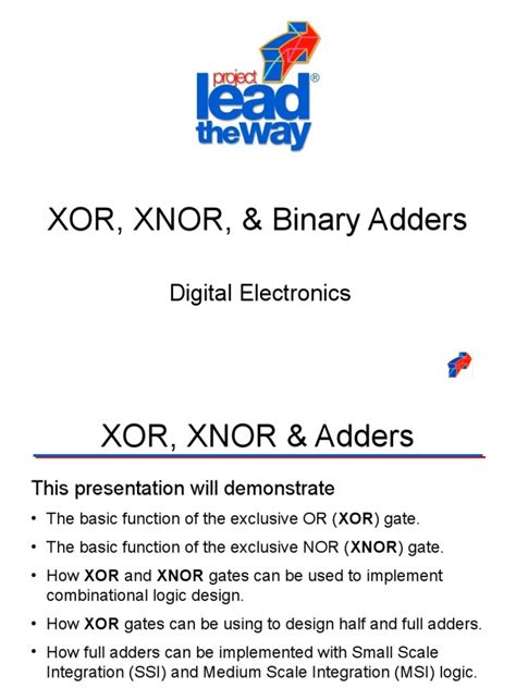 Xor Xnor And Binary Adders Digital Electronics Pdf Electronic